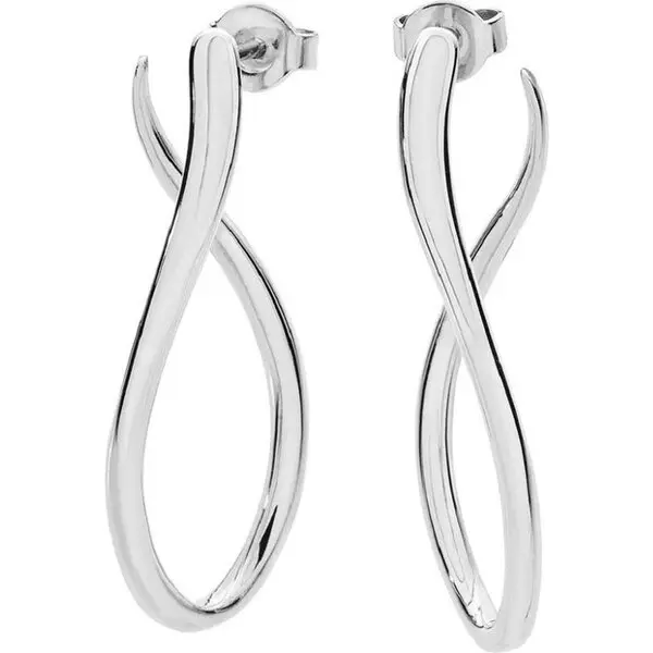 LUCY QUARTERMAINE Drop Hoop Earrings - Sterling Silver