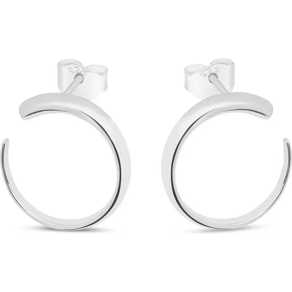 LUCY QUARTERMAINE Large Luna Stud Earrings - Sterling Silver