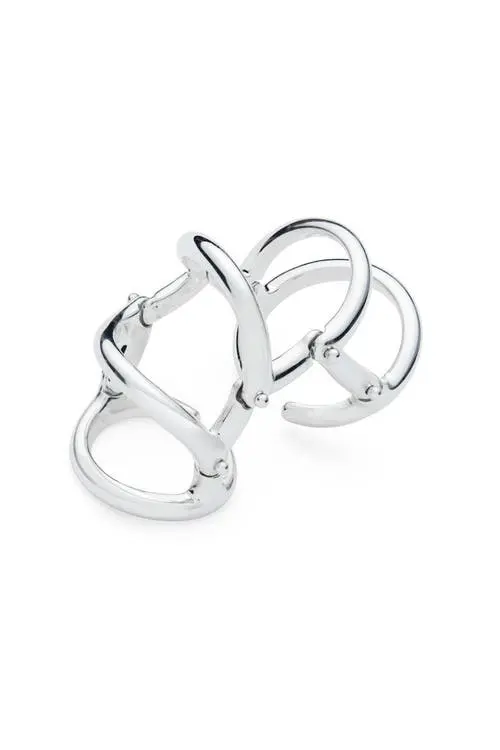 LUCY QUARTERMAINE Drop Armour Ring - Sterling Silver