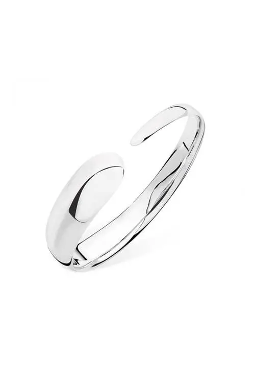 LUCY QUARTERMAINE Flat Drop Bangle - Sterling Silver