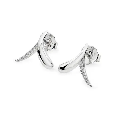 LUCY QUARTERMAINE Sycamore Stud Earrings In With White Topaz - Sterling Silver