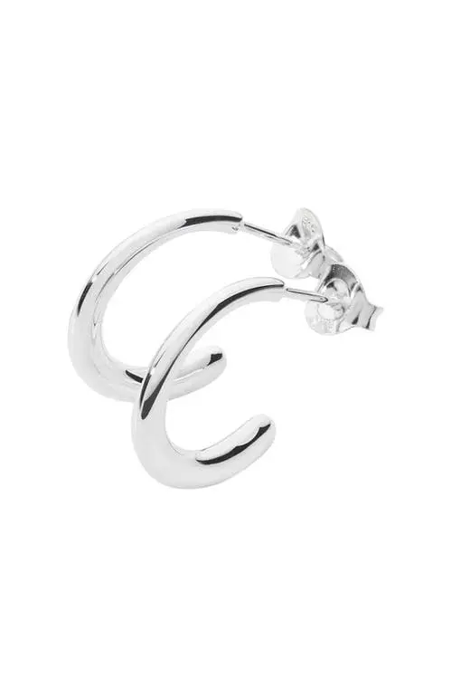 LUCY QUARTERMAINE Drop Hoop Earrings - Sterling Silver