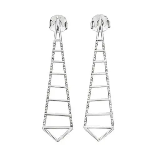 LUCY QUARTERMAINE Egyptian Pyramid Dangle Earrings - Sterling Silver