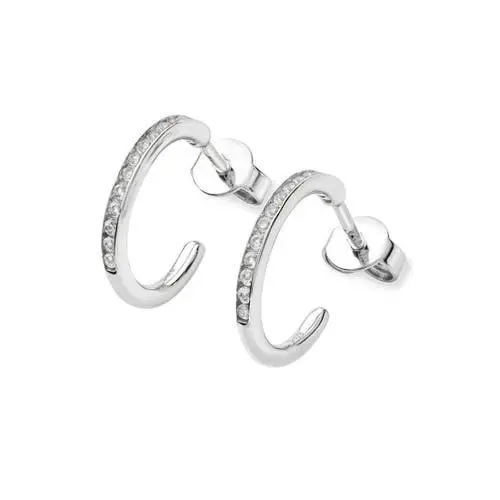 LUCY QUARTERMAINE White Topaz Huggie Earrings - Sterling Silver
