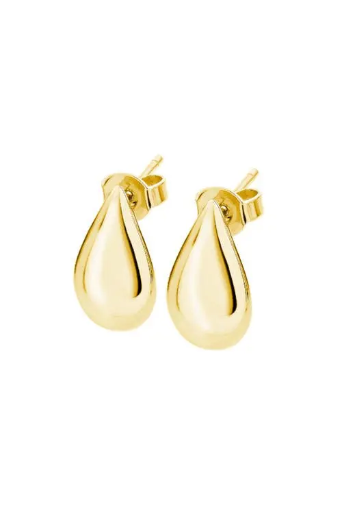 LUCY QUARTERMAINE Large Teardrop Stud Earrings - Gold Vermeil