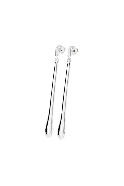 LUCY QUARTERMAINE Long Drop Stud Earrings - Sterling Silver