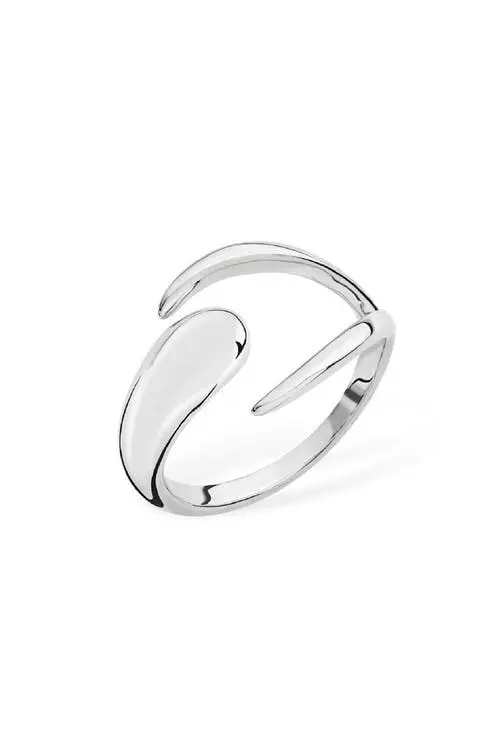 LUCY QUARTERMAINE Open Luna Adjustable Ring - Sterling Silver