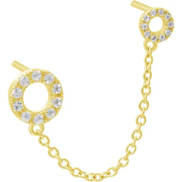 LUCY QUARTERMAINE Halo Double Post Earring - Gold Vermeil