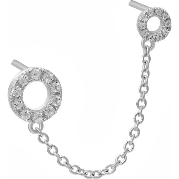 LUCY QUARTERMAINE Halo Double Post Earring - Sterling Silver