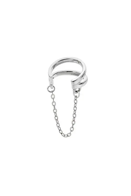 LUCY QUARTERMAINE Art Deco Chain Cuff - Sterling Silver