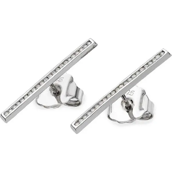 LUCY QUARTERMAINE Slim Line Key Studs - Sterling Silver