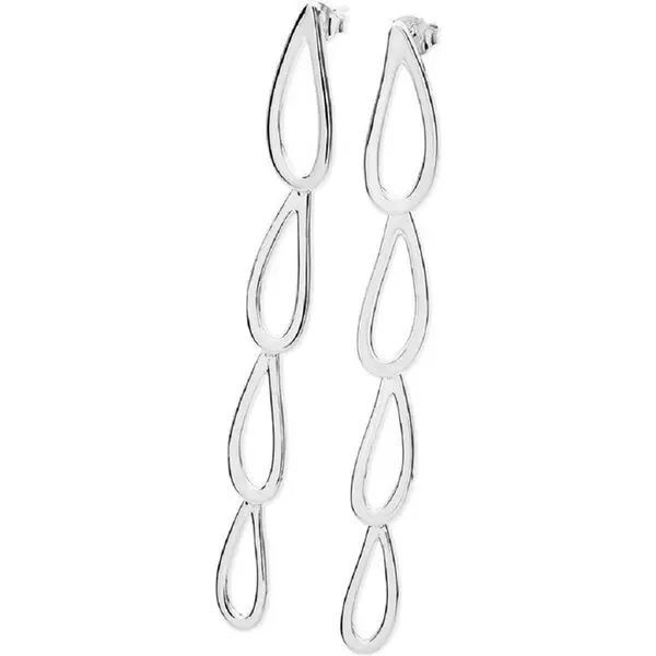 LUCY QUARTERMAINE Large Petal Drop Earrings - Sterling Silver