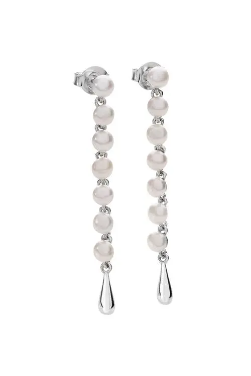 LUCY QUARTERMAINE Royal Pearl Drop Earrings - Sterling Silver