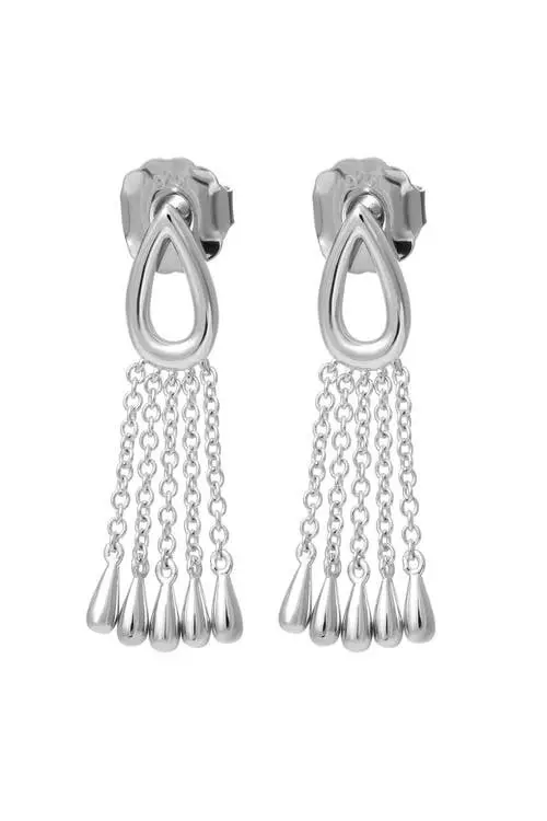LUCY QUARTERMAINE Petal Chandelier Earrings - Sterling Silver