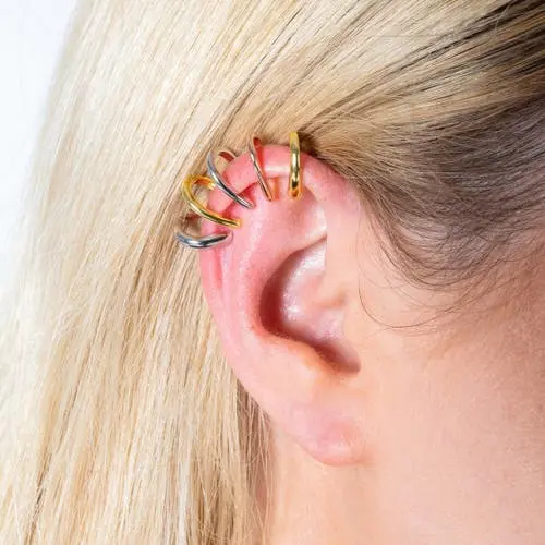 LUCY QUARTERMAINE Waterfall High Ear Cuff - Sterling Silver