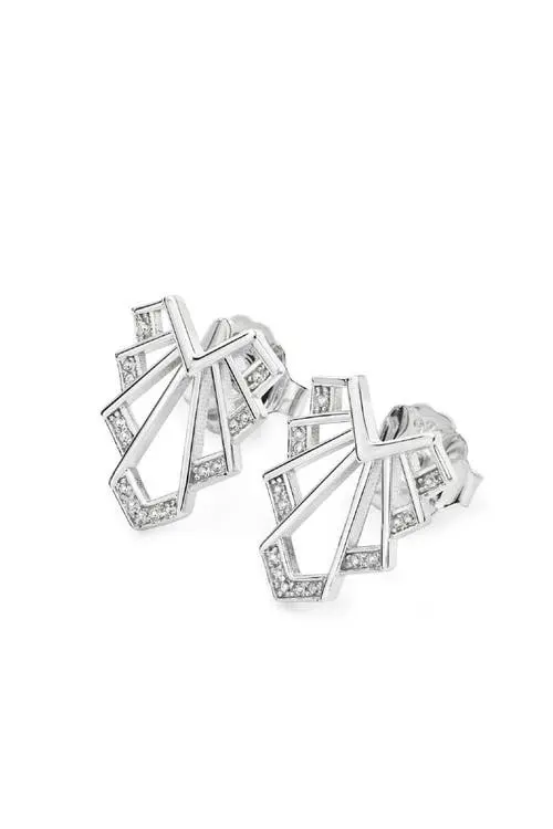 LUCY QUARTERMAINE Chrysler Stud Earrings - Sterling Silver