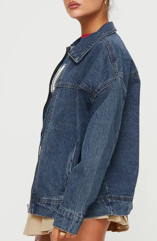 Princess Polly Goldsmith Denim Bomber Jacket