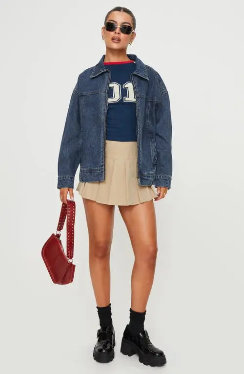 Princess Polly Goldsmith Denim Bomber Jacket