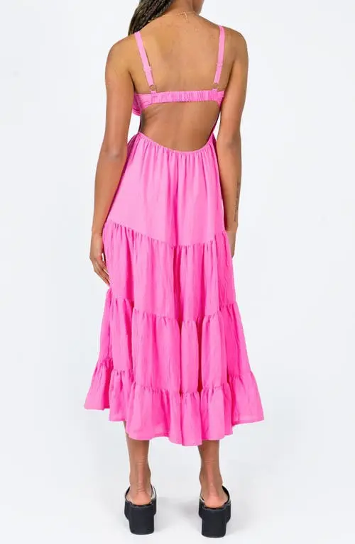 strapless open back dress Joella Midi Dress Pink