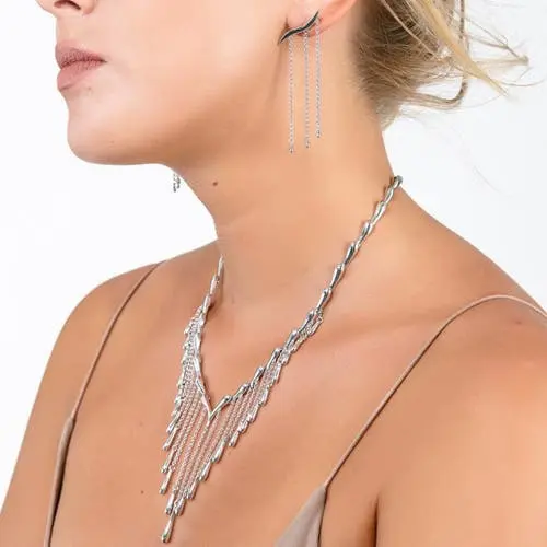 LUCY QUARTERMAINE Waterfall Necklace - Sterling Silver