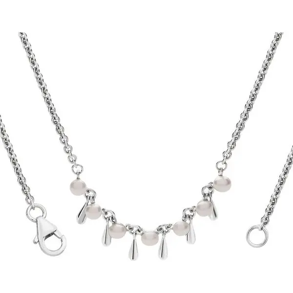 LUCY QUARTERMAINE Royal Pearl Drop Necklace - Sterling Silver