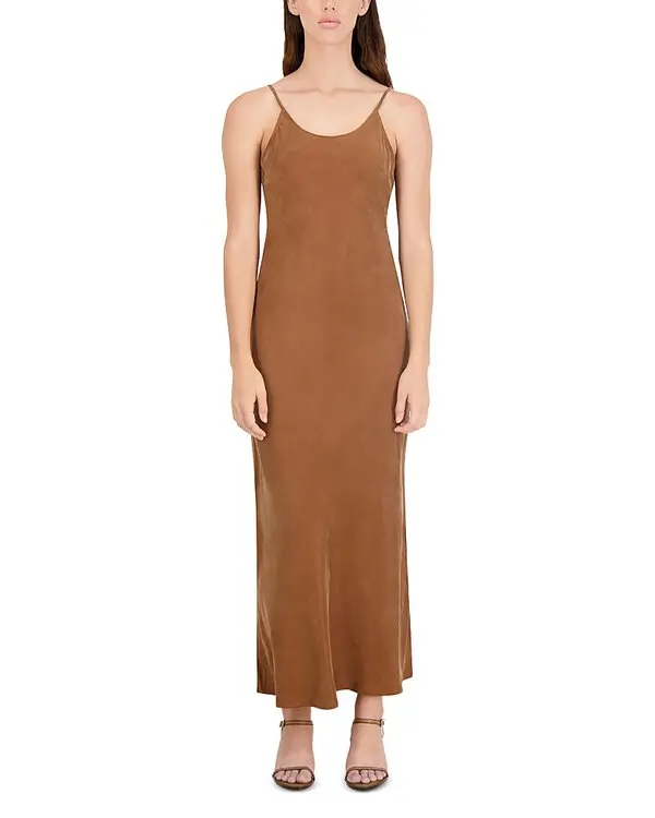 POINT Faux Suede Slip Dress - Nutshell