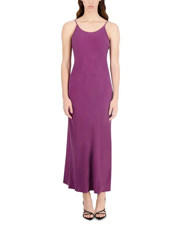 POINT Faux Suede Slip Dress - Plum