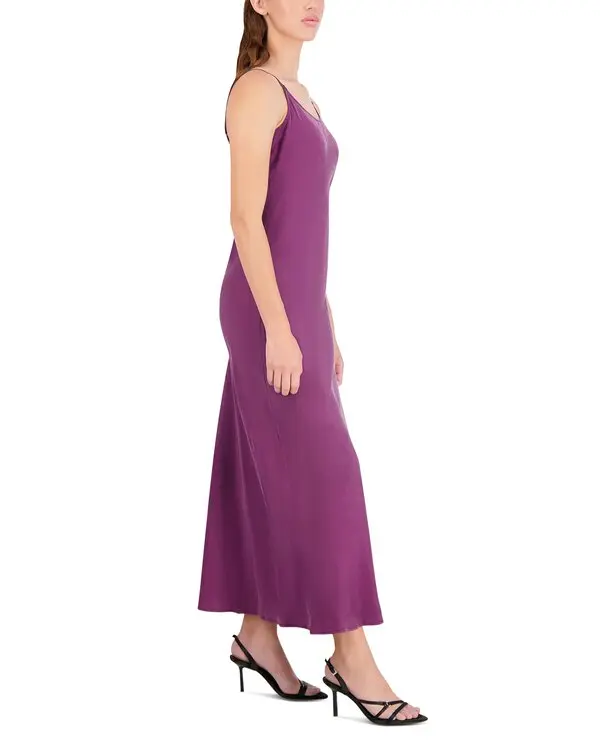 POINT Faux Suede Slip Dress - Plum