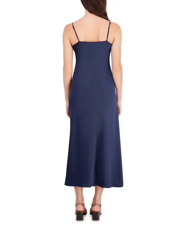 POINT Satin Slip Dress - Navy