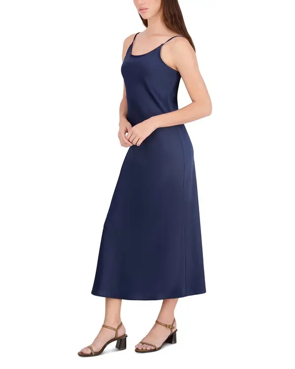 POINT Satin Slip Dress - Navy