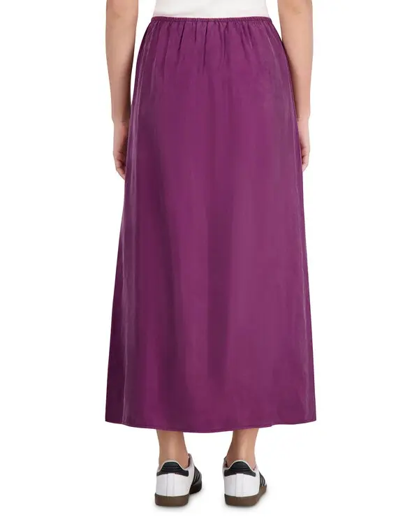 POINT Faux Suede A-line Skirt - Plum