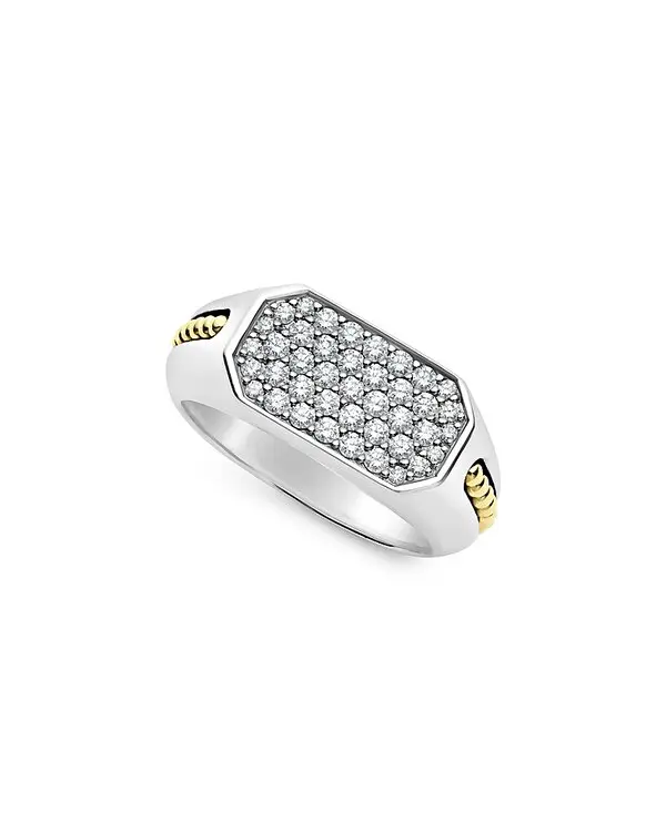 Lagos 18k Yellow Gold And Sterling Diamond Cluster Ring - Silver