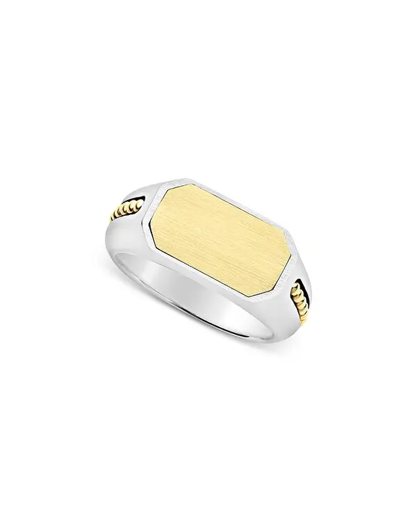 Lagos 18k Yellow Gold And Sterling Silver Anthem Octagon Ring - Gold/silver