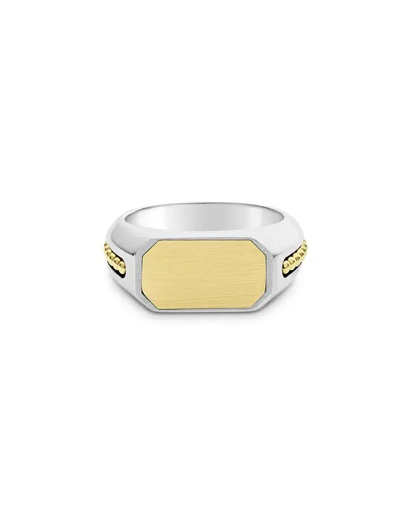 Lagos 18k Yellow Gold And Sterling Silver Anthem Octagon Ring - Gold/silver
