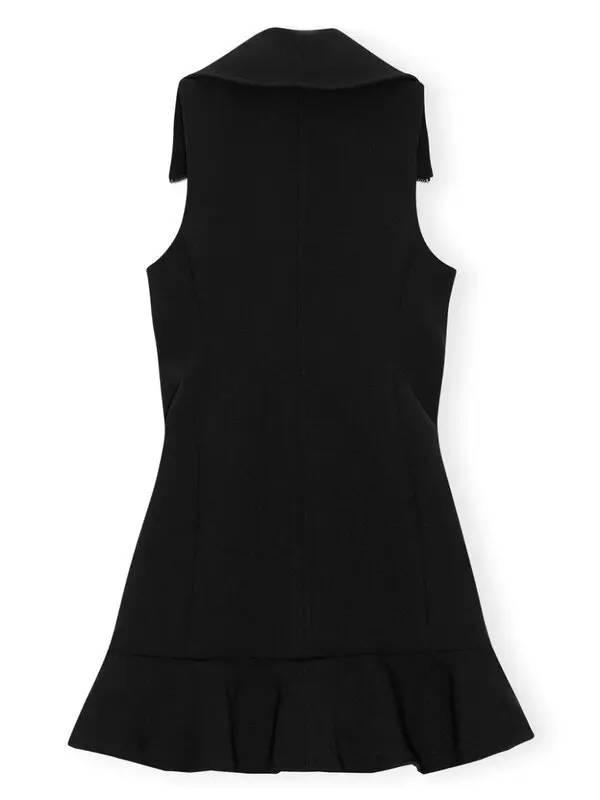 GANNI Zip-up Crepe Mini Dress