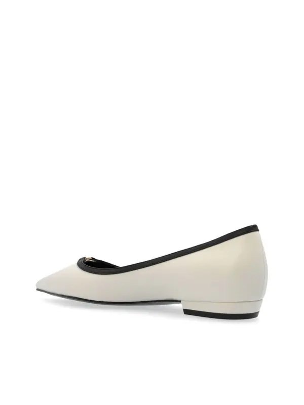 Tory Burch Double T Ballerina Shoes - White