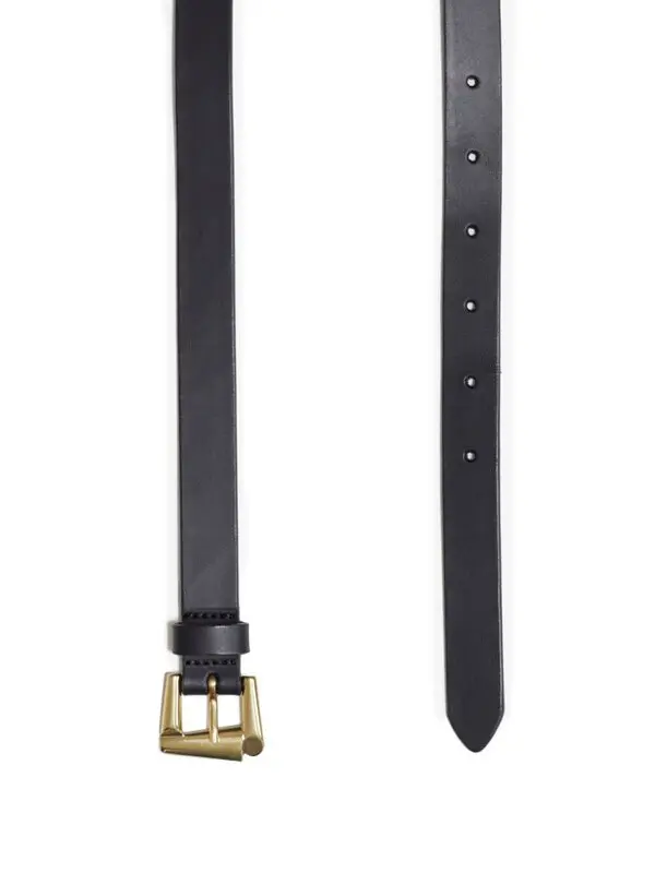Closed Leather Belt - Black