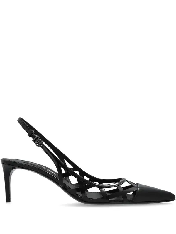 Dolce & Gabbana 75mm Slingback Leather Pumps - Black