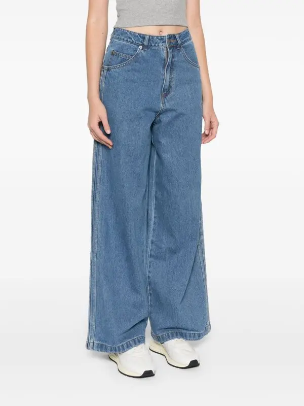 Adidas Wide-leg Full-length Jeans - Blue