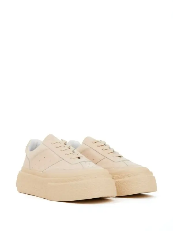 MAISON MARGIELA Numbers-motif Leather Sneakers - Neutrals