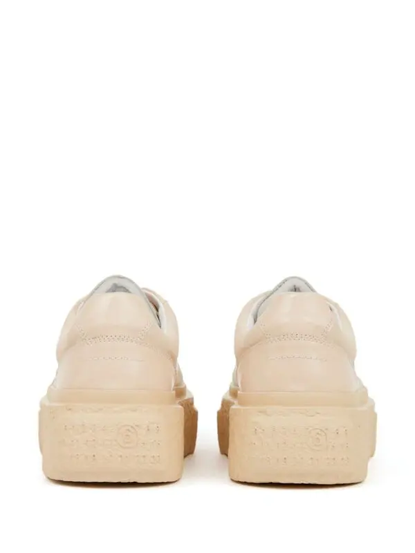 MAISON MARGIELA Numbers-motif Leather Sneakers - Neutrals