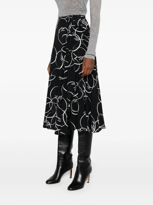 Karl Lagerfeld Circle Print Wrap Skirt