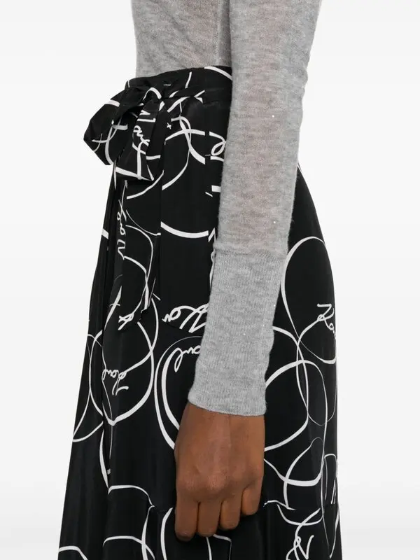 Karl Lagerfeld Circle Print Wrap Skirt