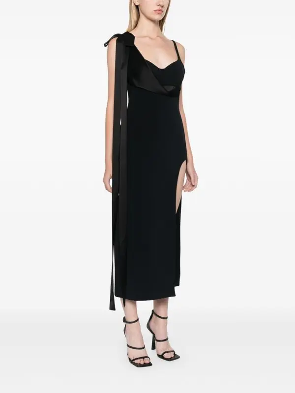 David Koma Satin-bow Midi Dress