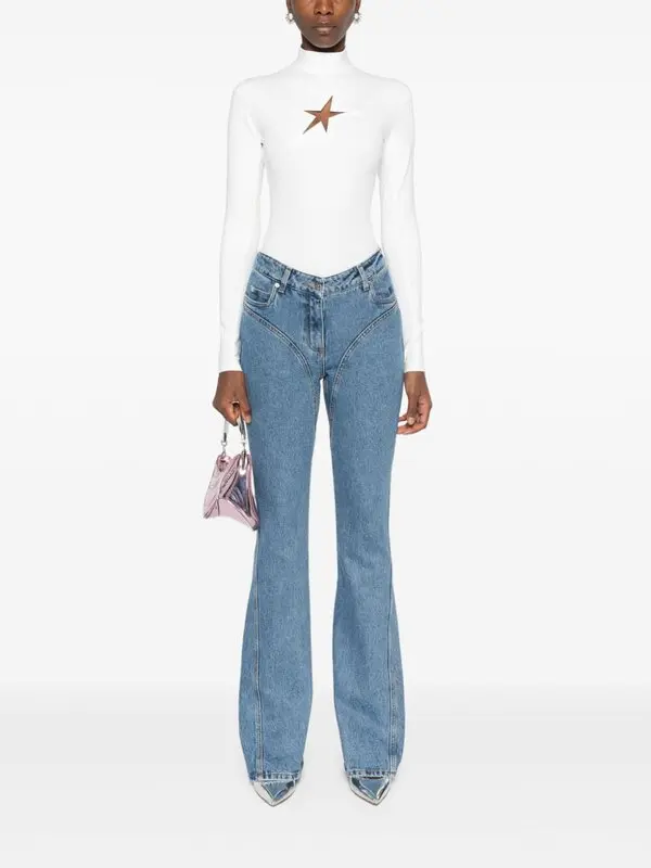 MUGLER Washed Flared Jeans