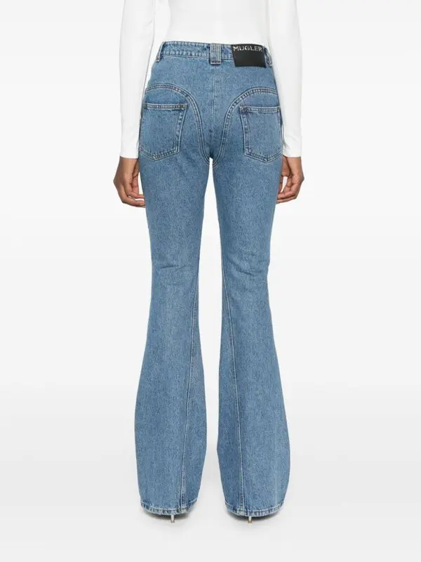 MUGLER Washed Flared Jeans