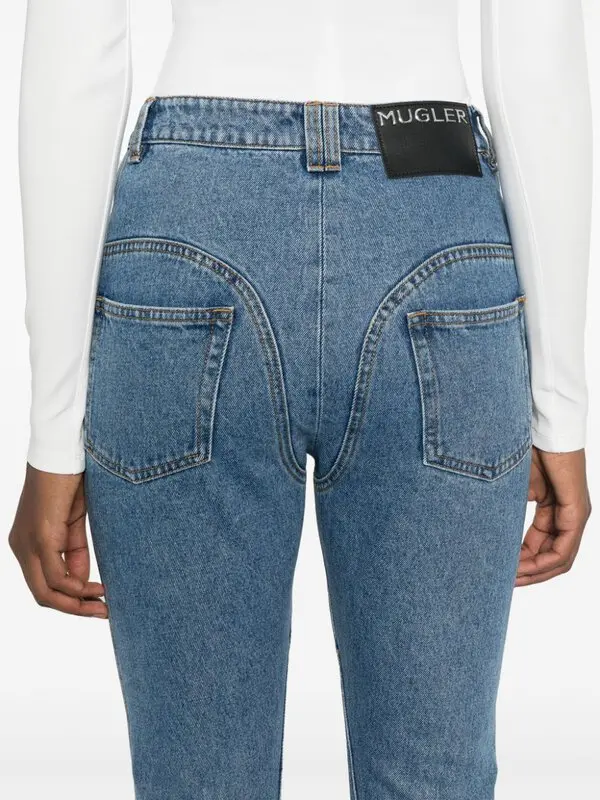 MUGLER Washed Flared Jeans