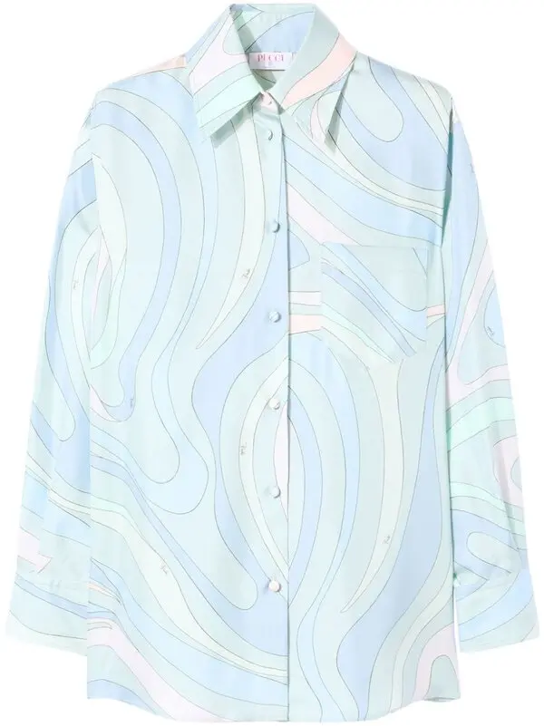 Emilio Pucci All-over Graphic Print Silk Twill Shirt