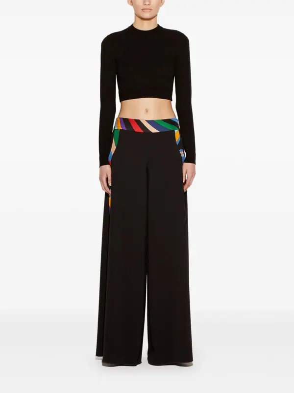 Emilio Pucci Abstract-print Trim Cropped Sweater
