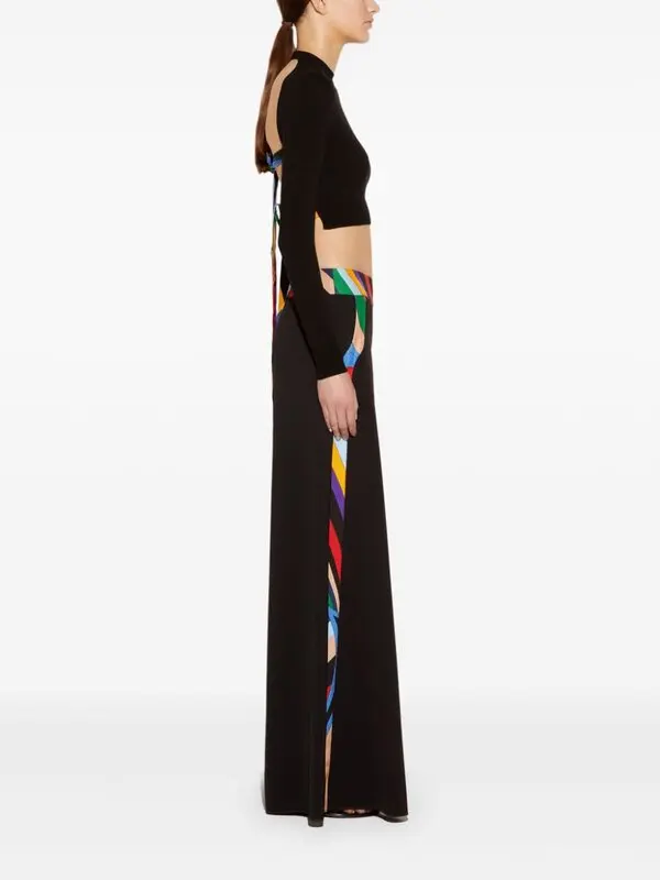 Emilio Pucci Abstract-print Trim Cropped Sweater